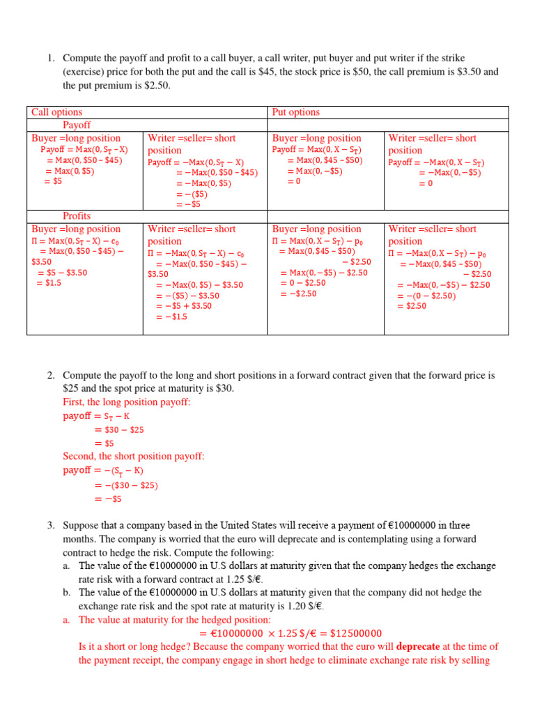 Prob Set - 1 - Solution | PDF | Hedge (Finance) | Option (Finance)