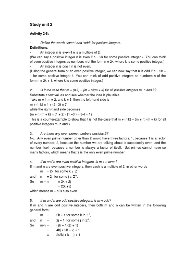 Study Unit 2 Activity 2-8 | PDF | Prime Number | Numbers
