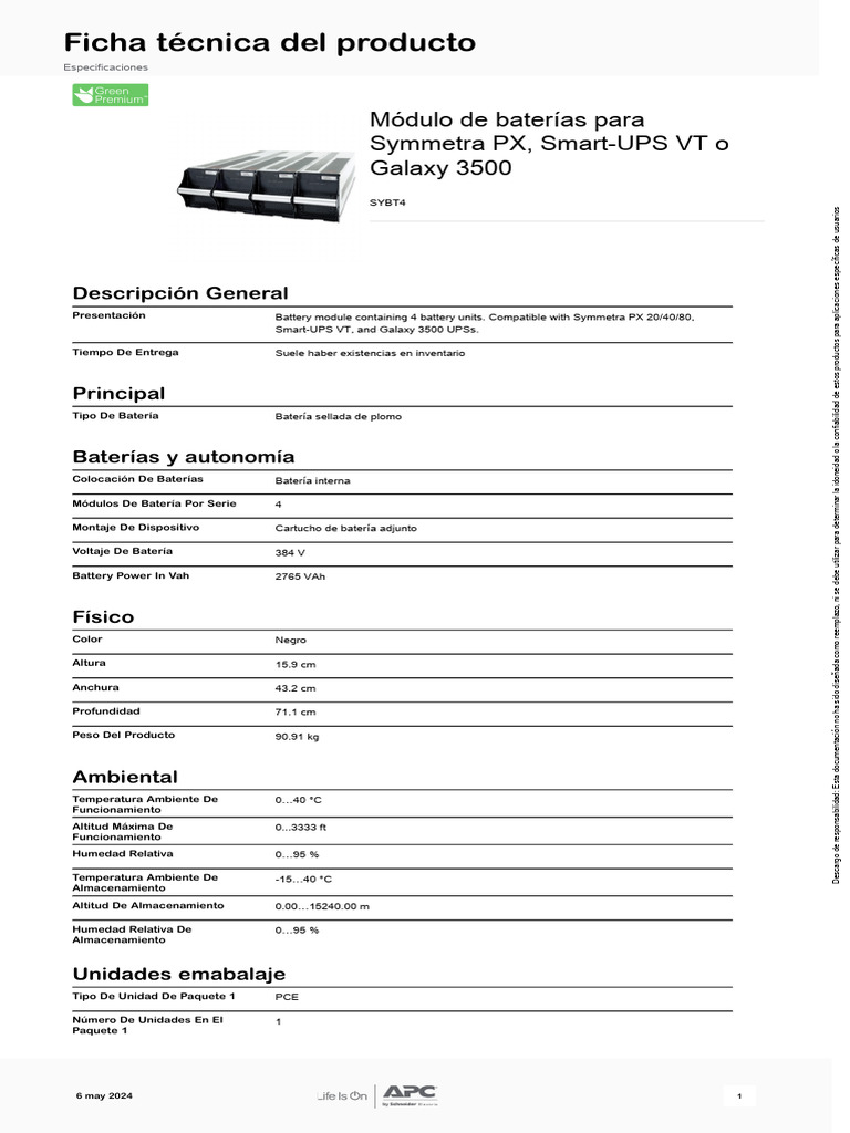 Módulo de Baterías SYBT4 para UPS | PDF | Hogar, jardinería y bricolaje ...