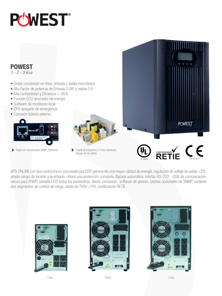FT Mon Ups On Line Powest 2kva | PDF | Electricidad | Ingeniería Informática