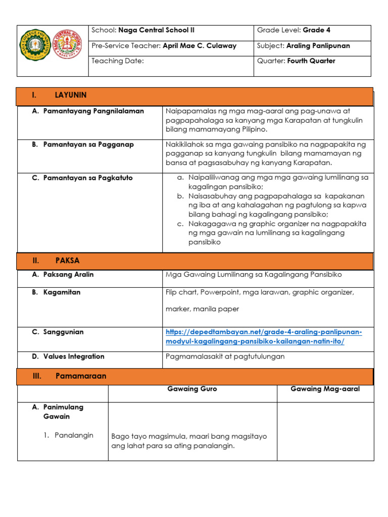 Lesson Plan in A.P - Final Demo | PDF