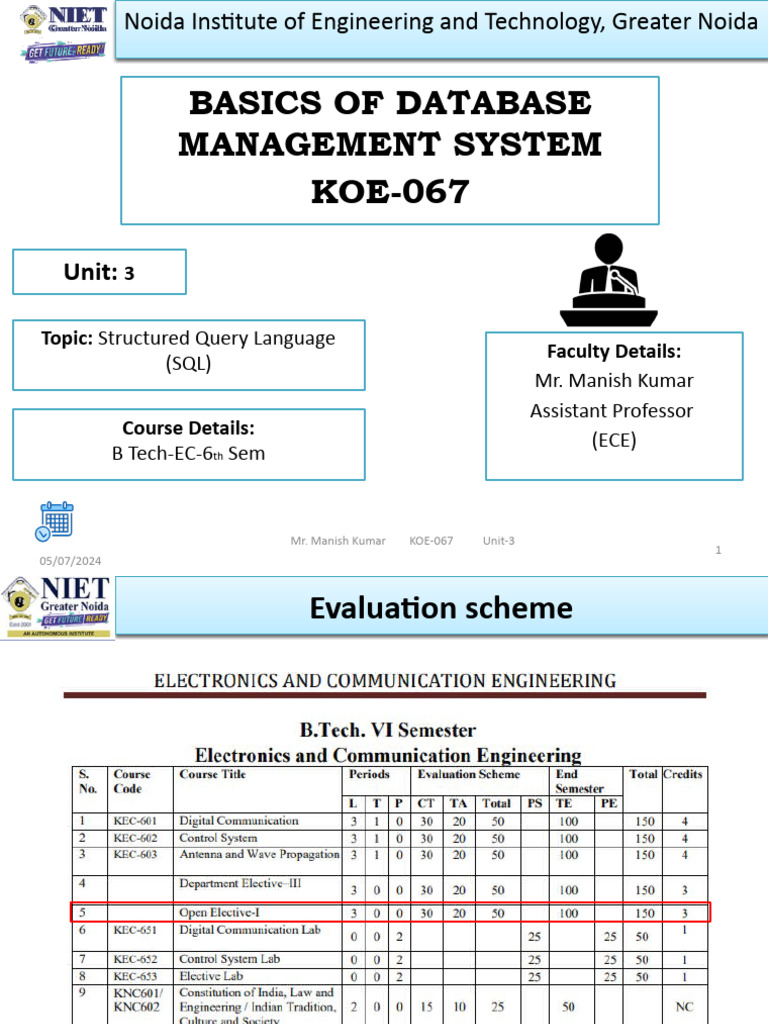 Unit3 Dbms | PDF | Relational Database | Sql