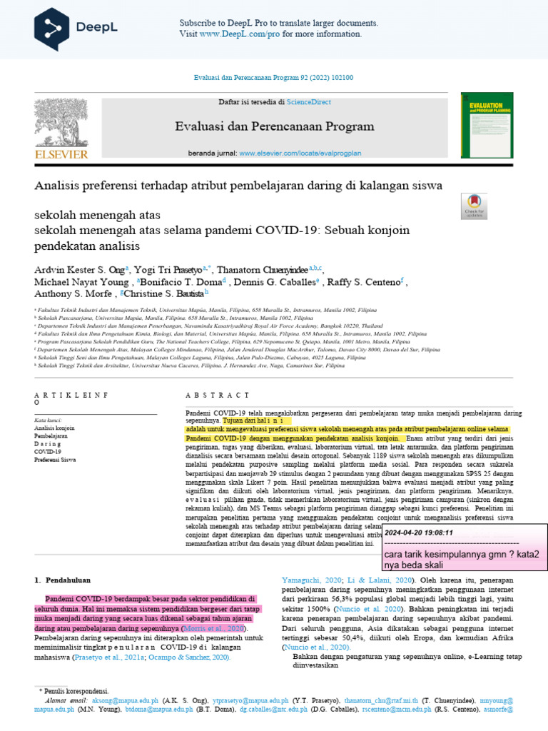 J1 - Yogi - Learning&conjoint High School Id | PDF
