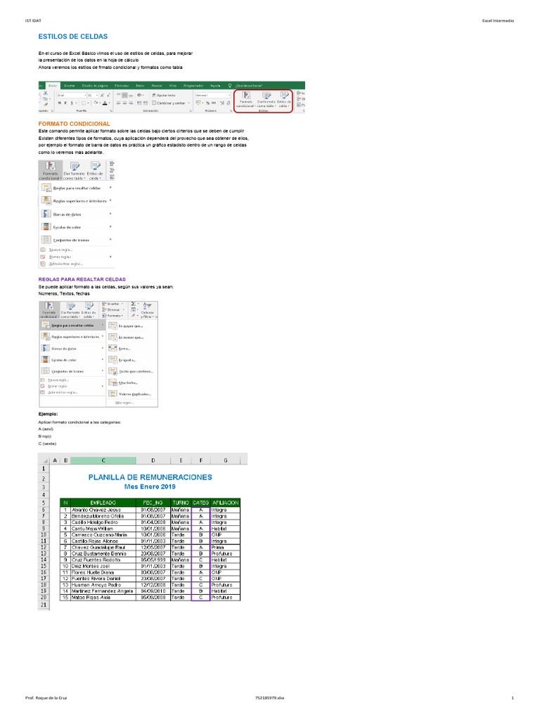Formatos Condicionales en Excel | PDF | Microsoft Excel | Visión