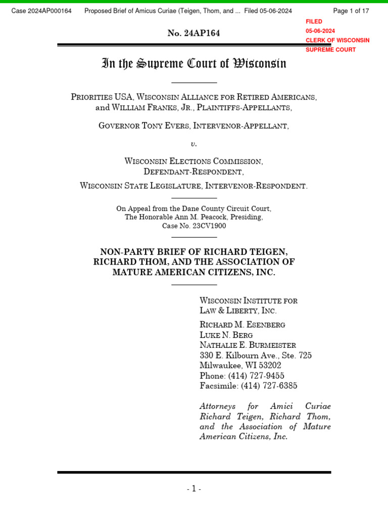 Ballot Boxes Amicus Brief | PDF | Amicus Curiae | Absentee Ballot Ballot Boxes Amicus Brief | PDF | Amicus Curiae | Absentee Ballot