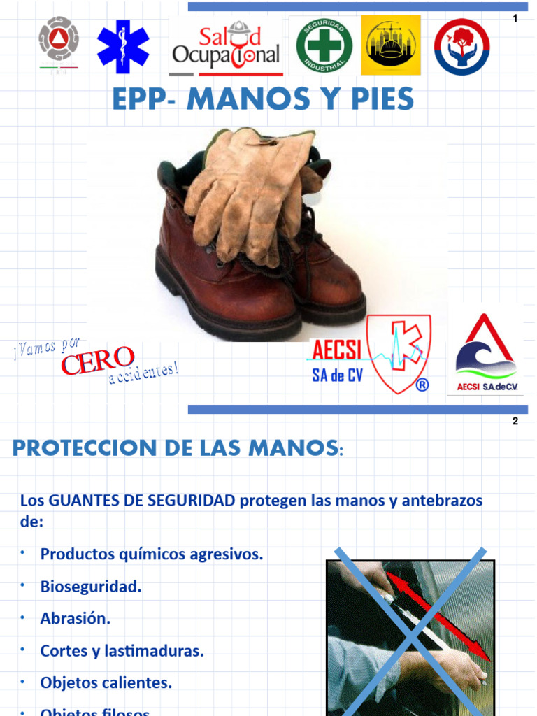 007 EPP Cuidado de Manos y Pies | PDF | Guante | Calzado