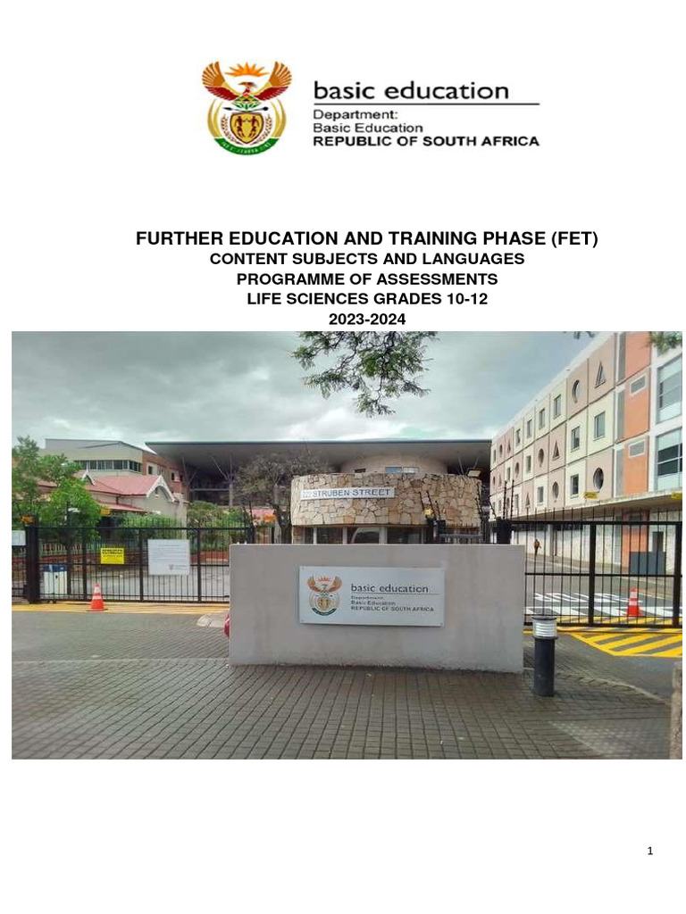 FET Programmes of Assessments 2023-2024 - LIFE SCIENCES | PDF | Educational Assessment And ...