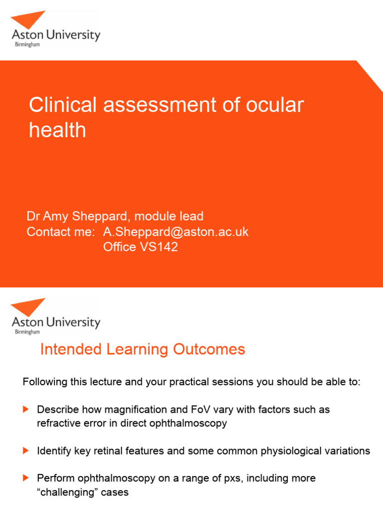 1 Assessment of Ocular Health | PDF | Human Eye | Vision