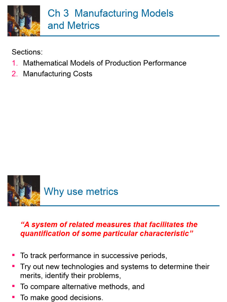 Manufacturing Models and Metrics Overview | PDF | Cost | Labour Economics