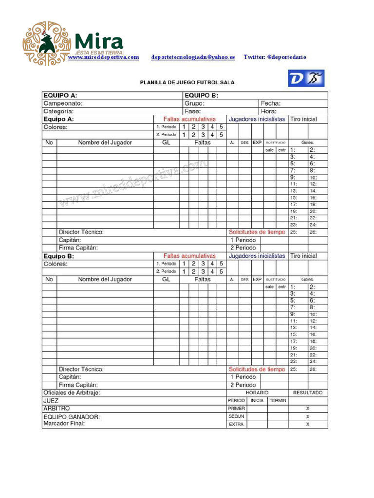 Planillas de Juego | PDF