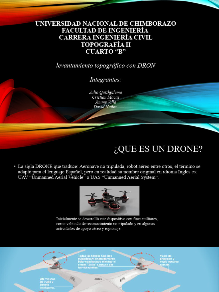 Presentacion LEVANTAMIENTO CON DRON. | PDF | Vehículo aéreo no tripulado | Aeronave