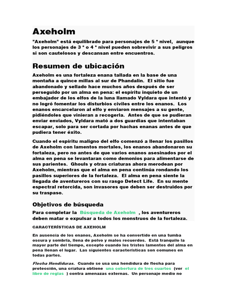 Axeholm: Resumen de Ubicación | PDF | Duendes