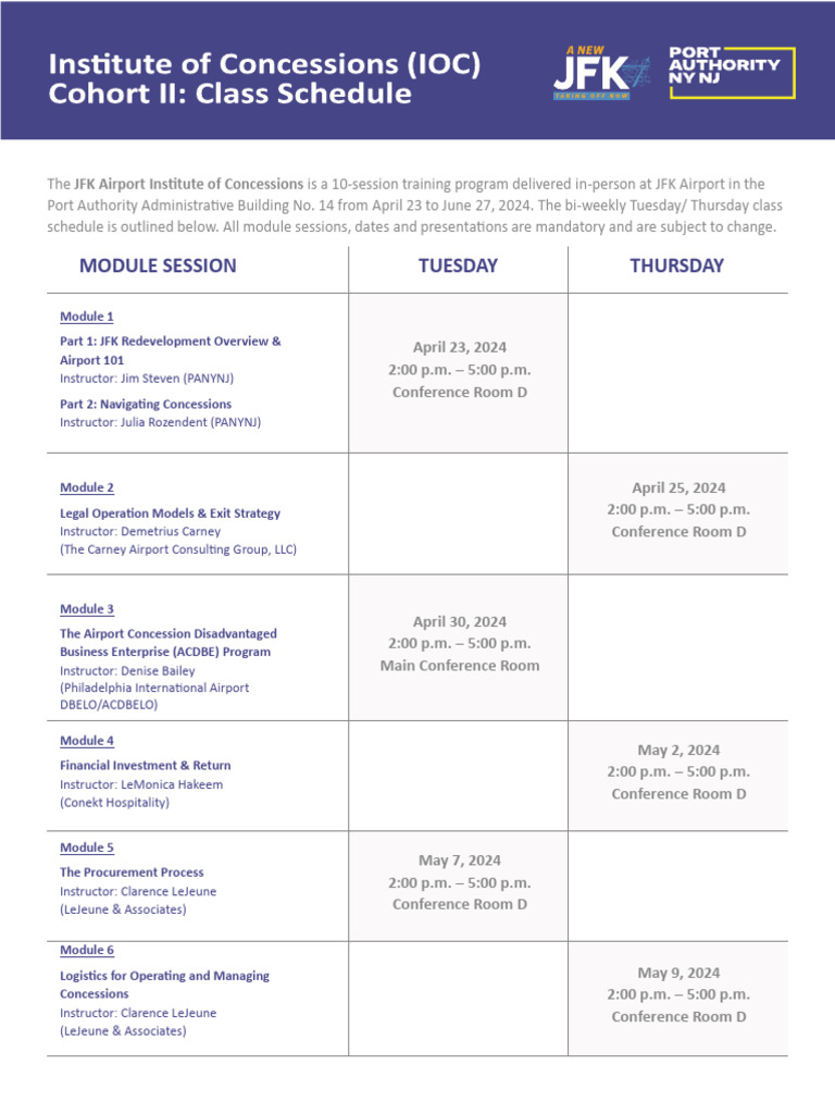 IOC Cohort 2 Schedule | PDF | Request For Proposal