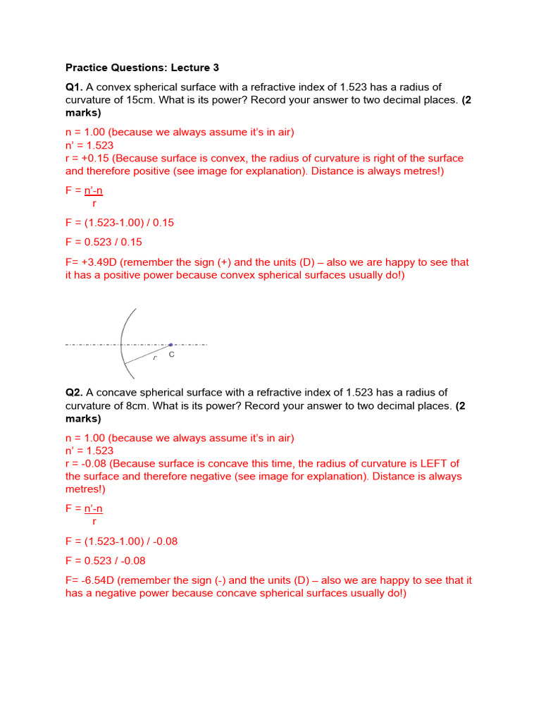 Practice Questions Lecture 3 Wanswers | Download Free PDF | Electrodynamics | Optics