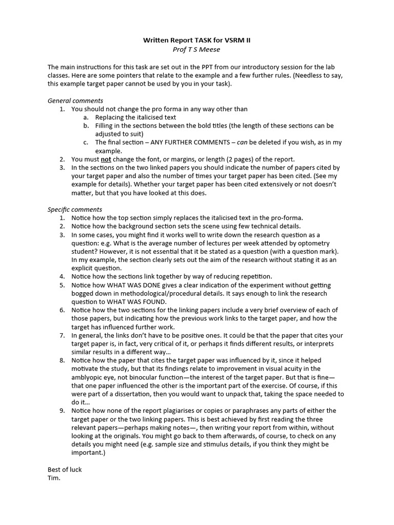 Tips For Written Report | Download Free PDF | Cognition