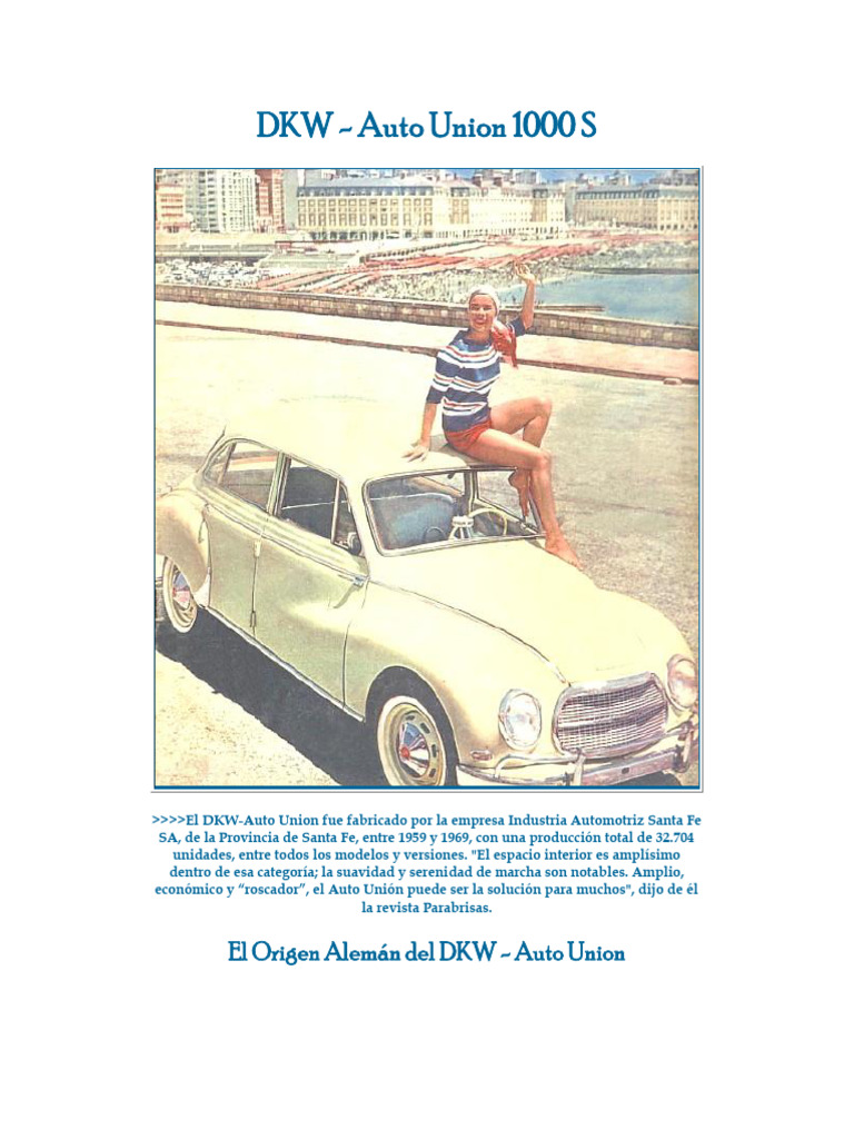 DKW Autounion 1000 3 6 Historia y Datos | PDF | Audi | Industria automotriz