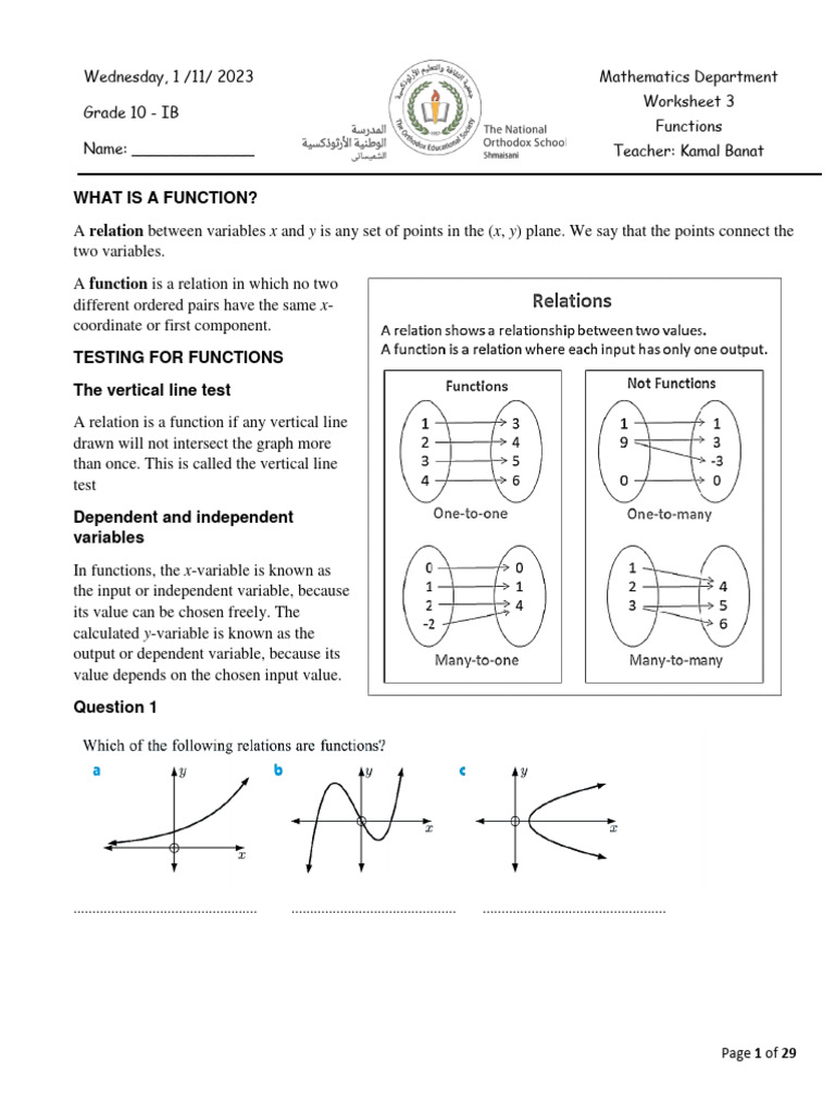 Functions With Exam Style Questions | PDF | Function (Mathematics) | Dependent And Independent ...