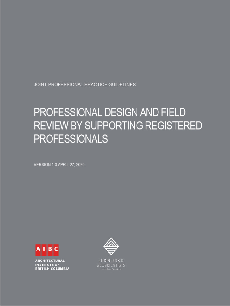 AIBC EGBC Guidelines Supporting Reg Prof V1 0 | PDF | Engineer | Architect