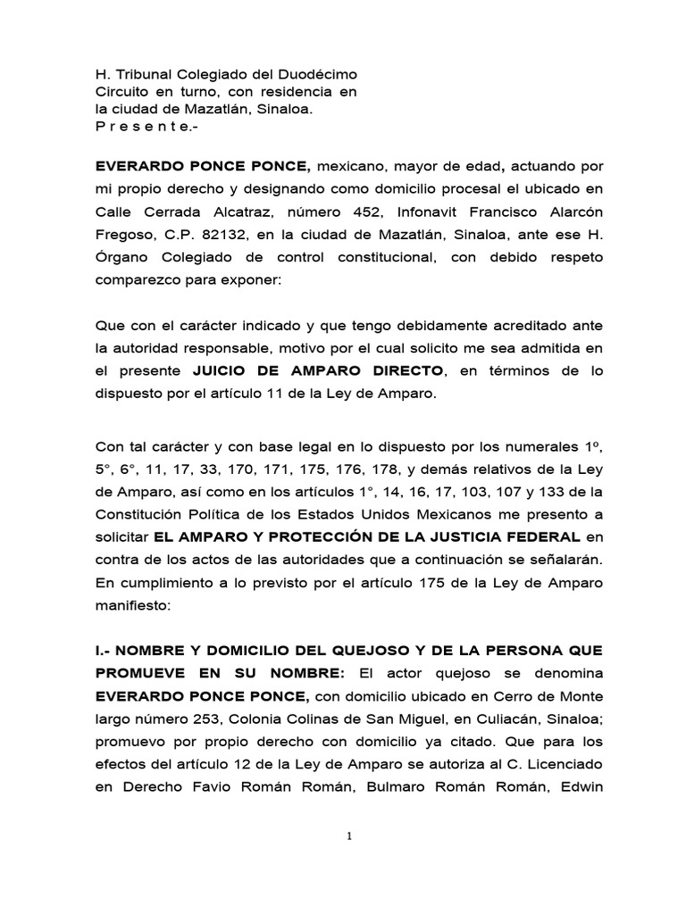 Amparo Directo Materia Fiscal | Descargar gratis PDF | Caso de ley | Sentencia (ley)