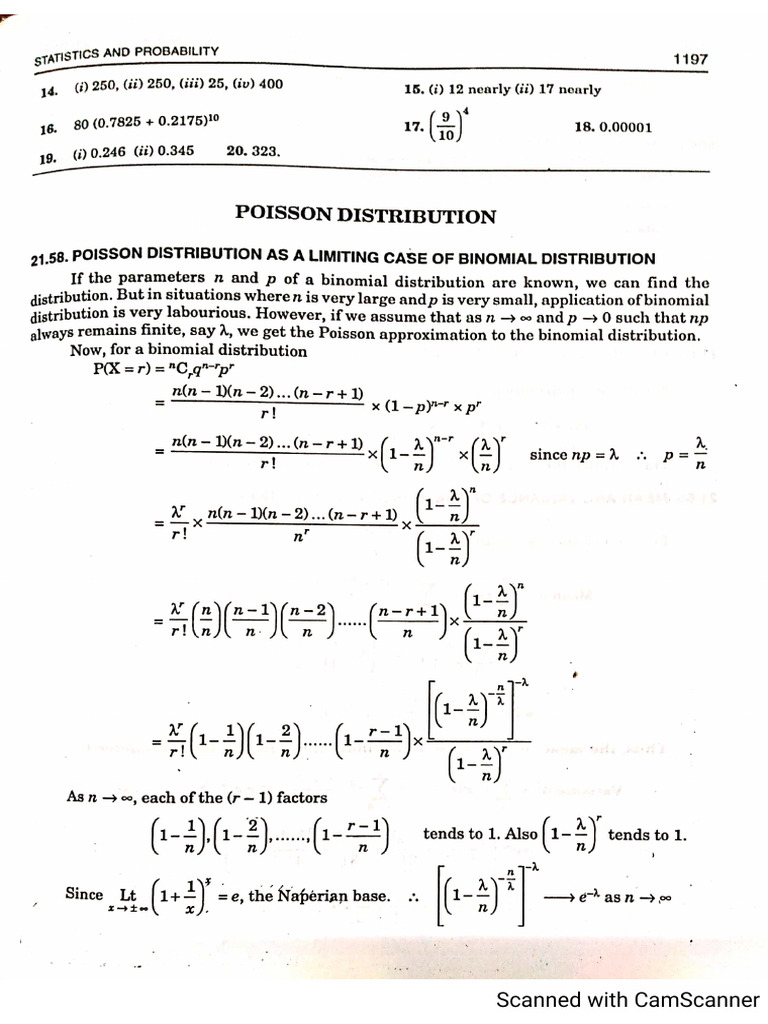 Poisson And Normal Distributions 3 Pdf