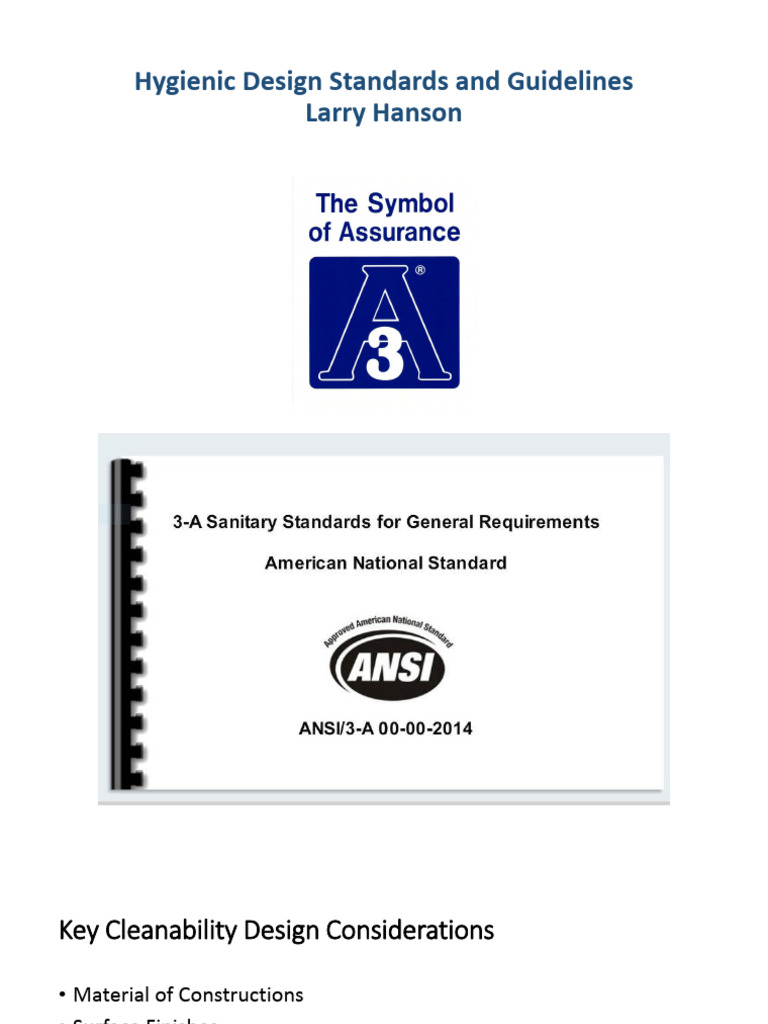 Hygienic Design Standards Overview | PDF | Welding | Construction