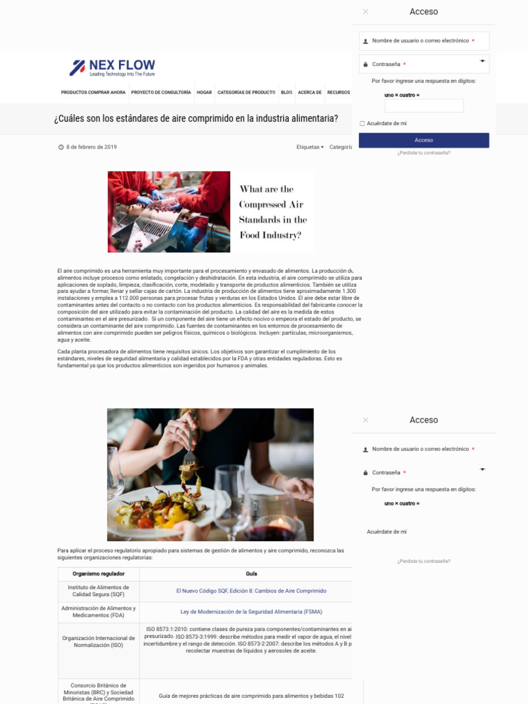 NEXFLOW - Estándares de Aire Comprimido Industria Alimentaria - 2019 | PDF | Seguridad ...