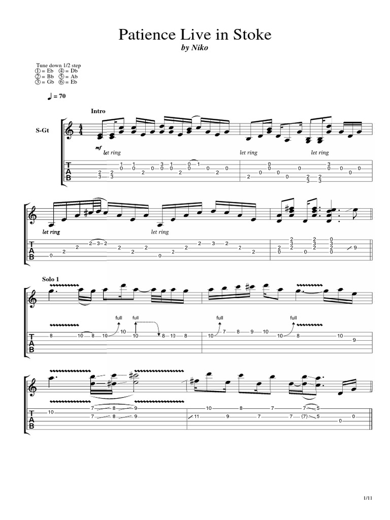 Patience Guitar Tab and Lyrics | PDF | Musical Forms | Songs