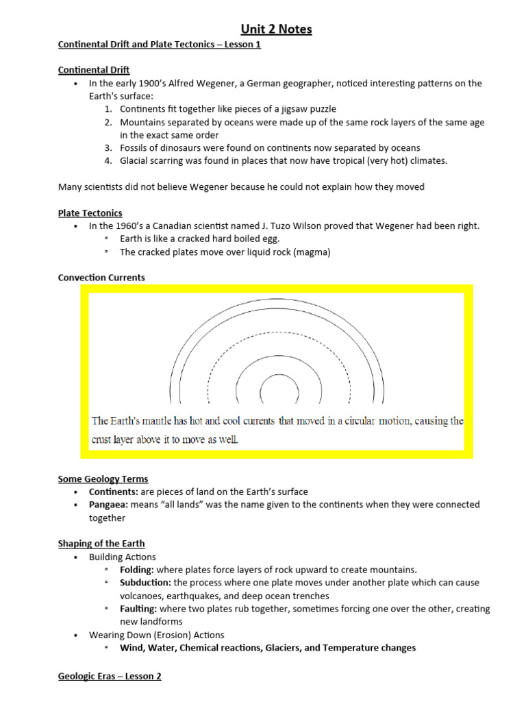 Unit 2 Notes 2 | PDF | Plate Tectonics | Rock (Geology)