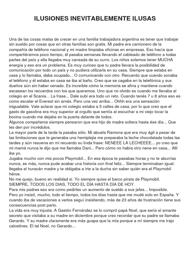 Ilusiones Inevitablemente Ilusas | PDF