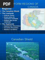 Canada's Landforms & Regions | PDF | Appalachian Mountains | Great Plains