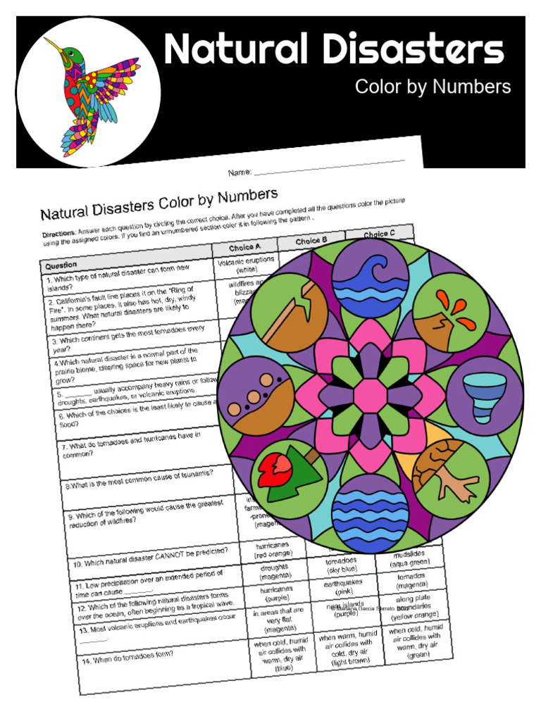Natural Disasters: Color by Numbers | PDF | Natural Disasters ...