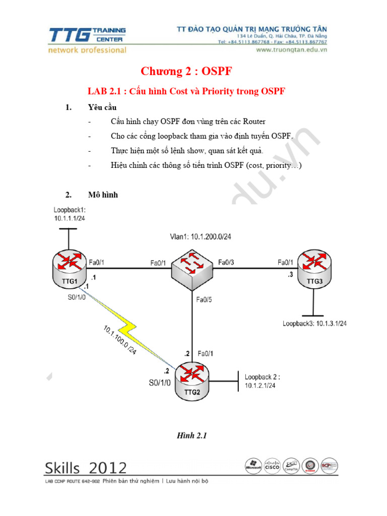 Lab 2.1 Cau Hinh Cost Va Priority Trong OSPF | PDF