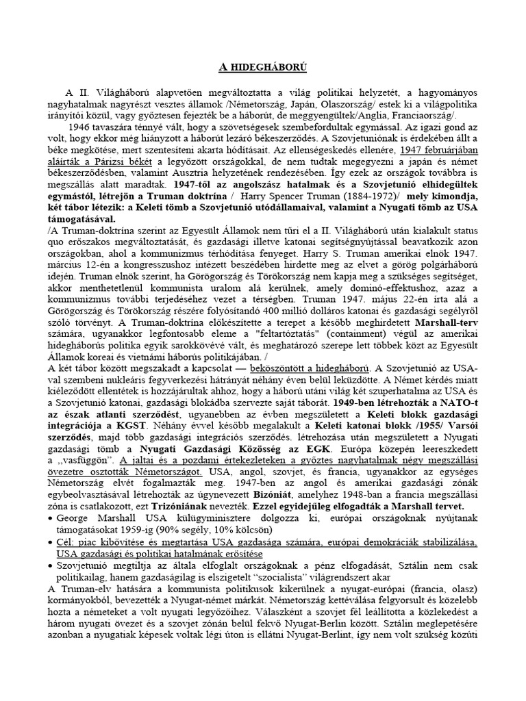 A Hidegháború | PDF