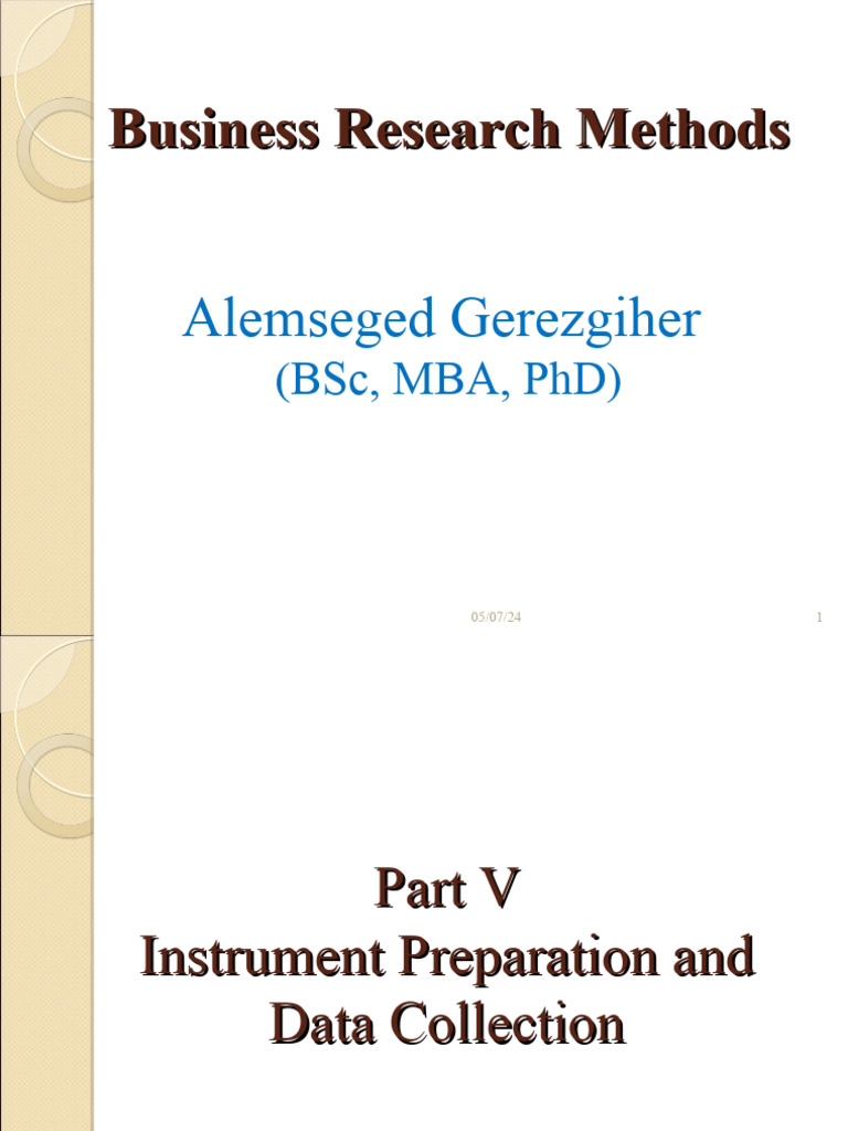 BRM - Instrument Preparation and Data Collection | PDF | Level Of Measurement | Measurement