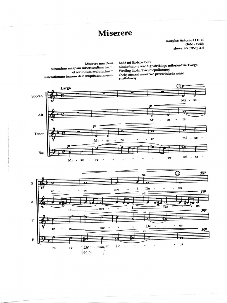 Antonio Lotti Miserere | PDF