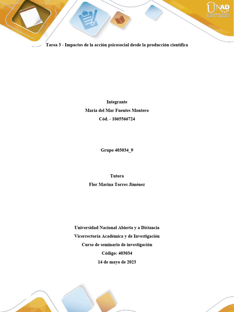 Tarea 3 - Impactos de La Acción Psicosocial Desde La Producción ... Tarea 3 - Impactos de La Acción Psicosocial Desde La Producción ...