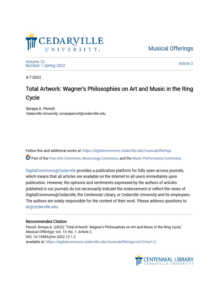 Wagners Philosophies of Music in The Ring Cycle | PDF | Richard Wagner