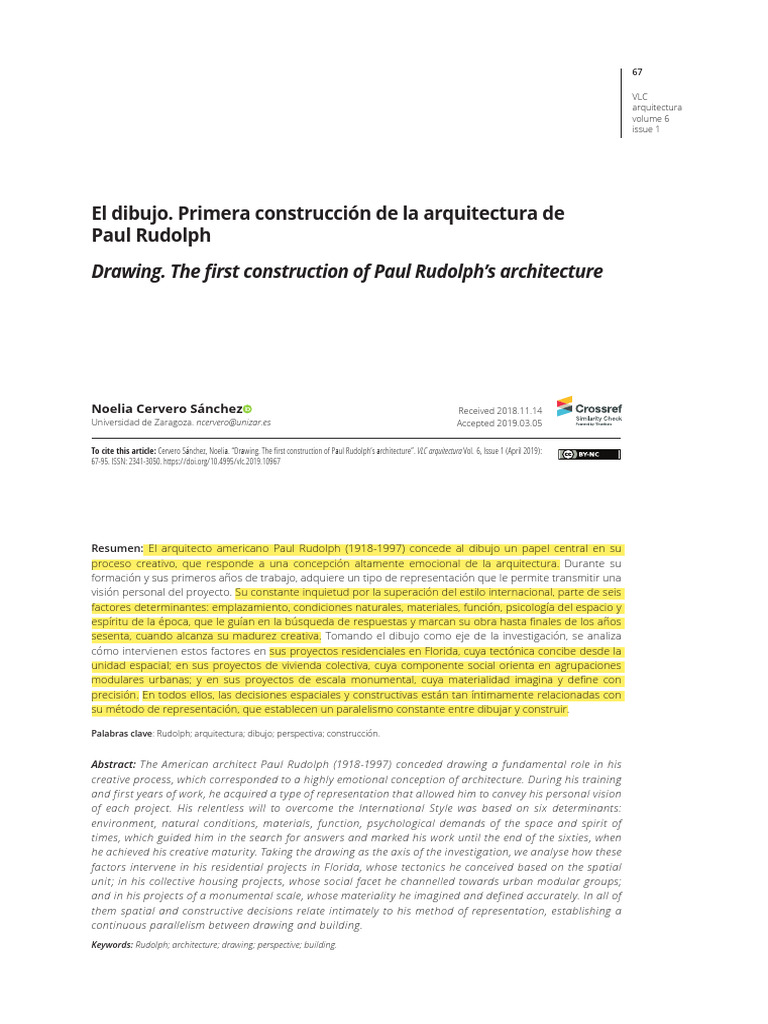 El Dibujo. Primera Construcción de La Arquitectura de Paul Rudolph | PDF | Estilo | Diseño ...