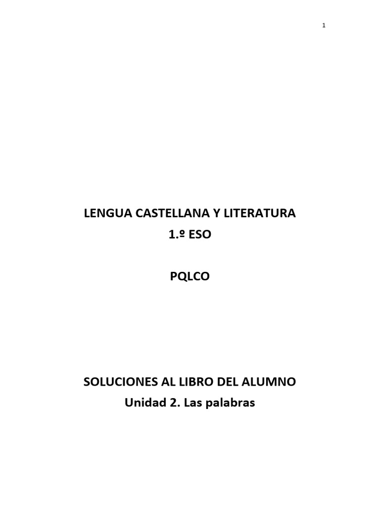 Soluciones U02 LCL 3eso | PDF | Palabra | Sustantivo