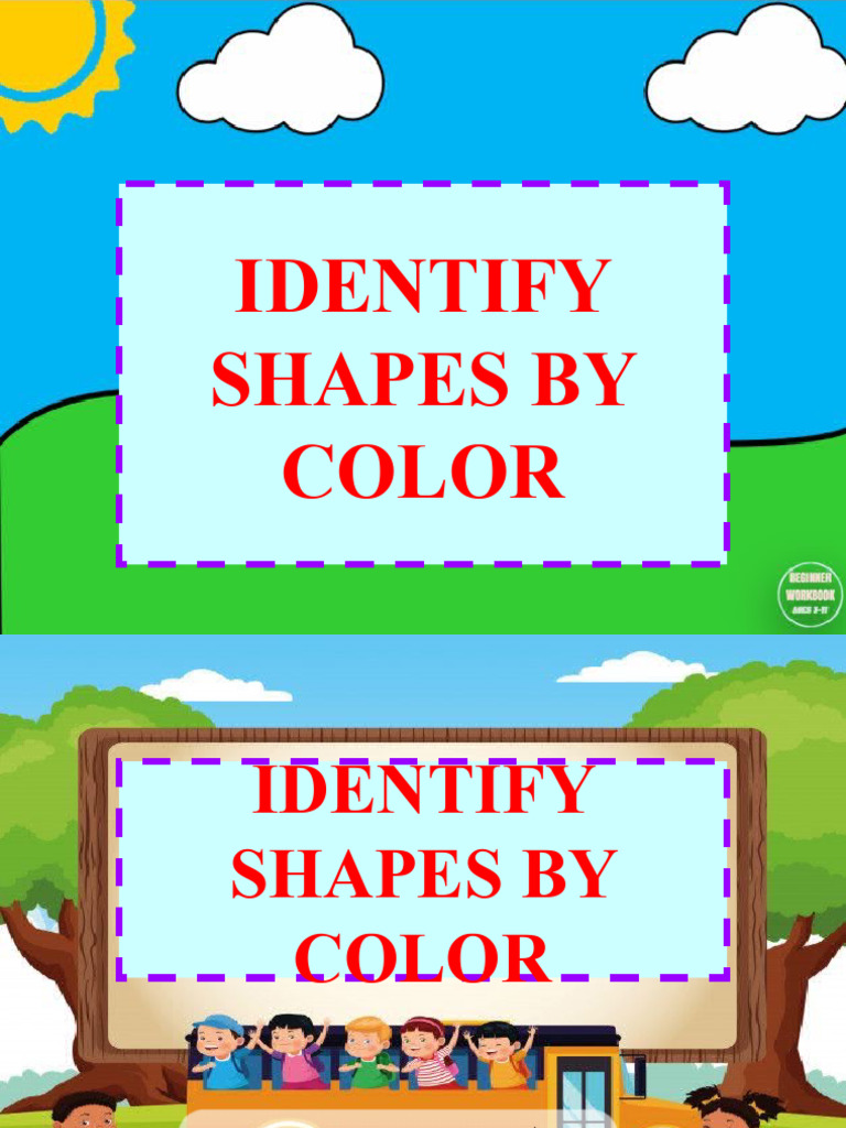 Identify Shapes by Color Activities | PDF
