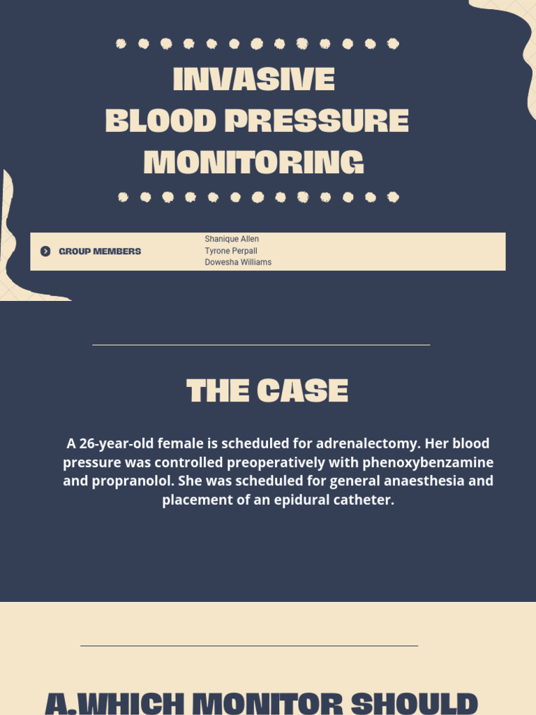 Invasive Blood Pressure Monitoring: Group Members | PDF | Blood ...