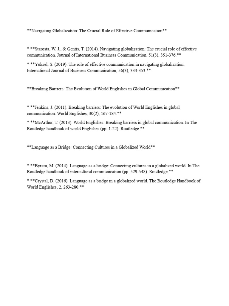 Effective Communication in Globalization | PDF