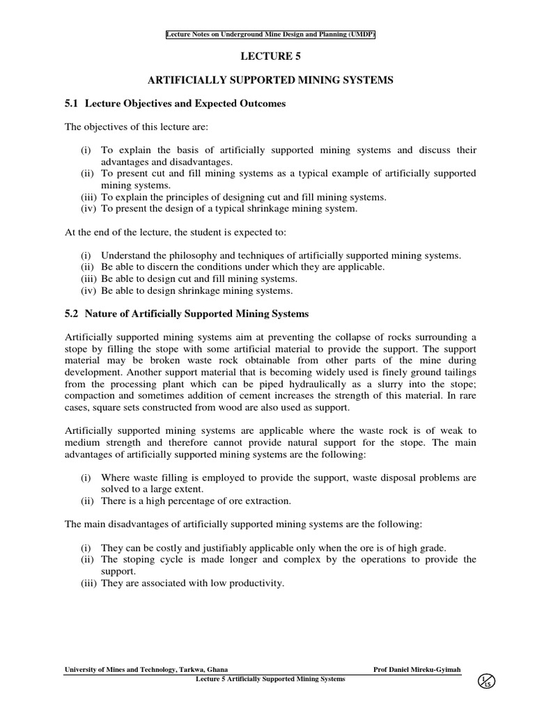 Lect5 Revised 2022 | PDF | Mining | Stress (Mechanics)