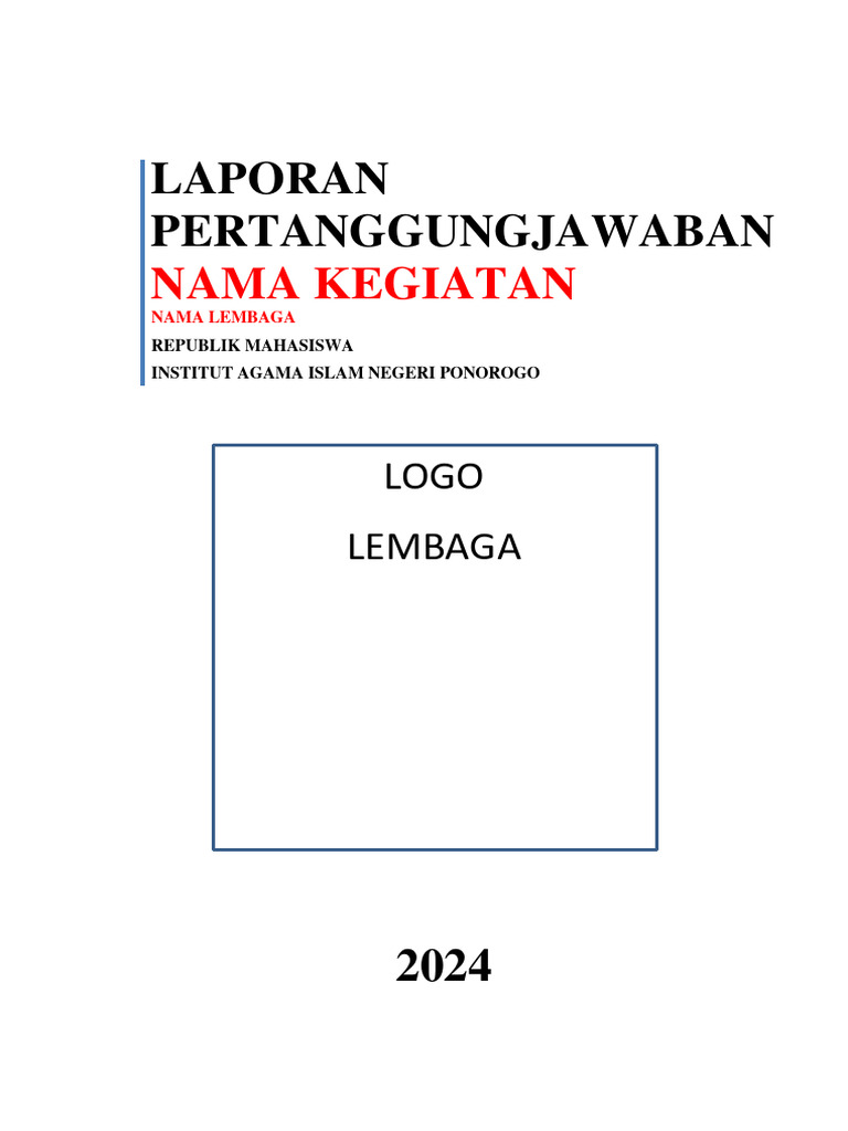 CONTOH LPJ Kegiatan 2024 | PDF