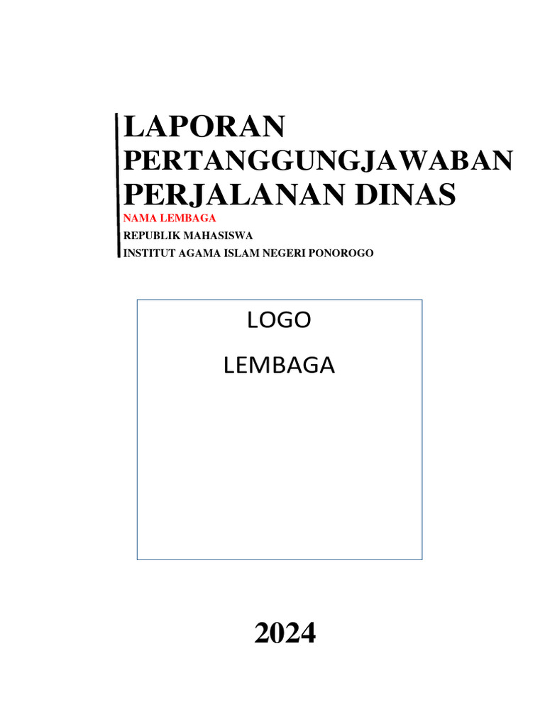CONTOH LPJ Perjalanan Dinas 2024 | PDF