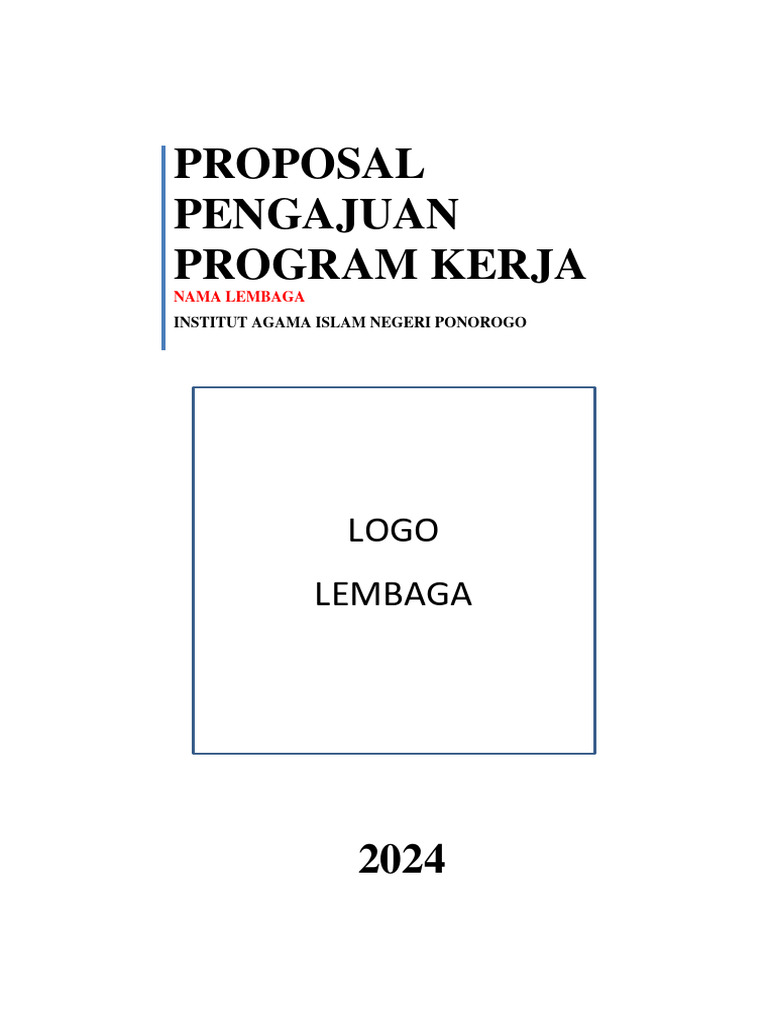 Proposal Program Kerja 2024 IAIN Ponorogo | PDF