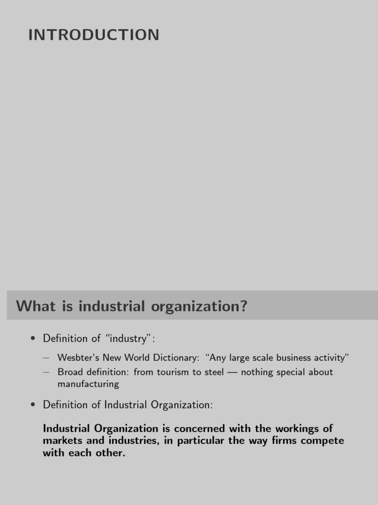Understanding Industrial Organization Basics | PDF | Demand | Market Power