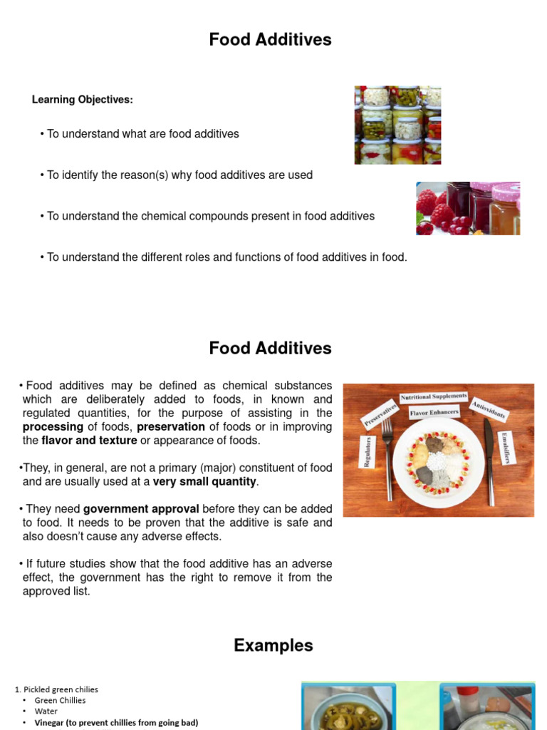 Chemistry of Additives | PDF | Fruit Preserves | Foods