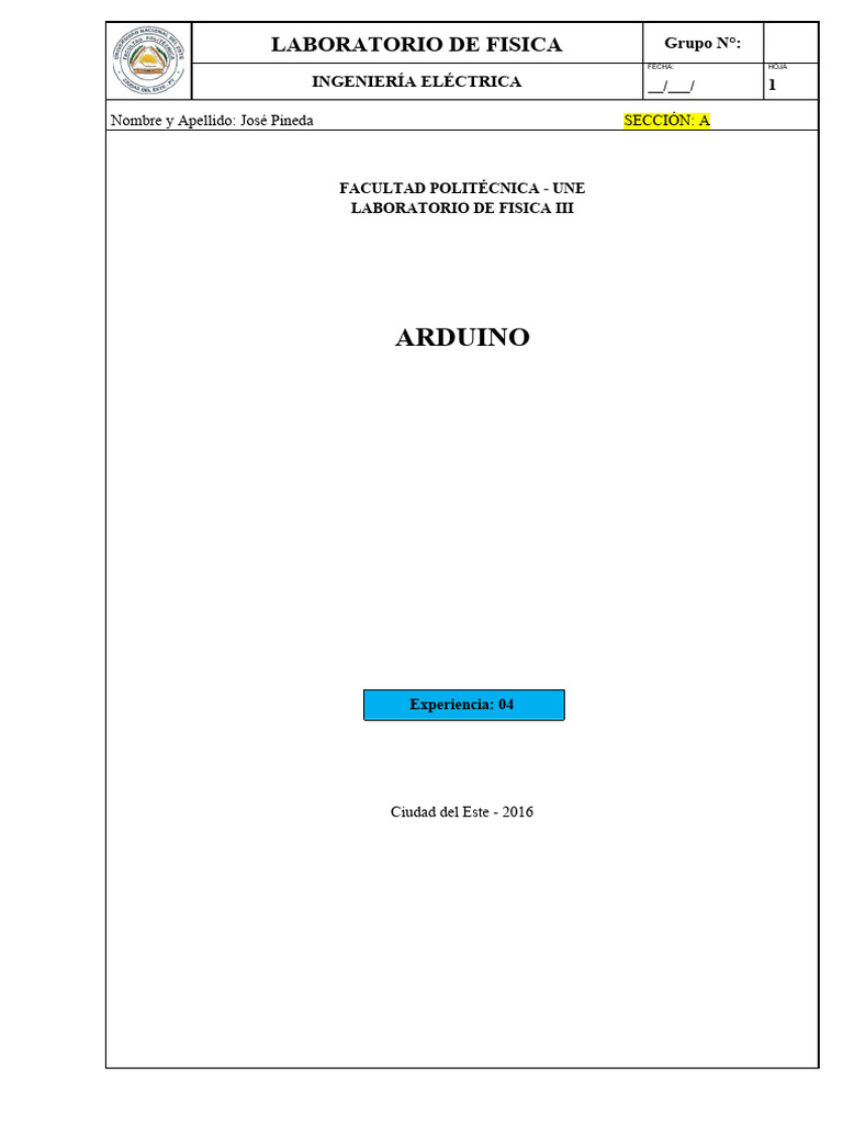 Arduino Fisica III - Completo | PDF | Relé | Arduino