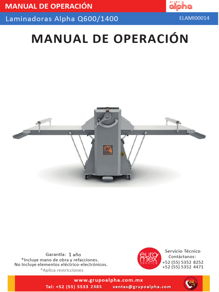 Manual de Laminadoras Alpha Q600/1400 | PDF | Laminado (metalmecánica ...